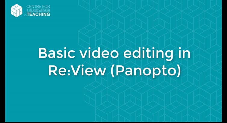 Basic editing in Panopto