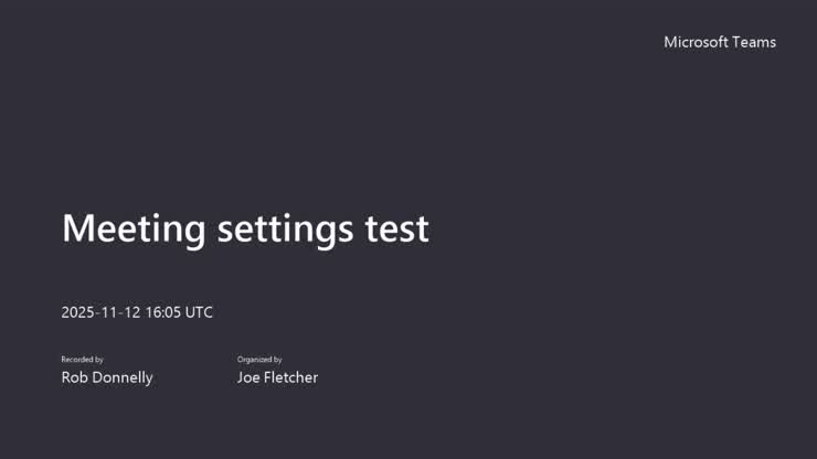Meeting settings test