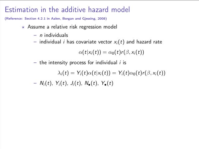 Estimation in the additive hazard model