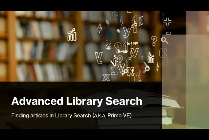 Library Search - Advanced Articles Search
