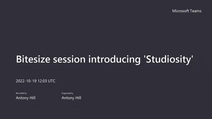 Bitesize session introducing 'Studiosity' - 20 Oct 2022