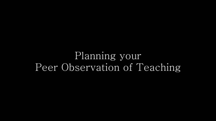 Planning your peer observation of teaching