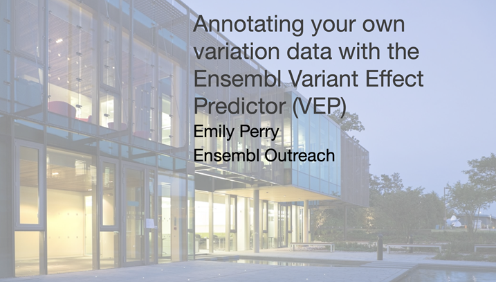 Annotating your own variation data with the Ensembl Variant Effect ...