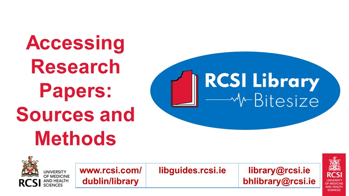 Library Bitesize - Accessing Research Papers: Sources and Methods