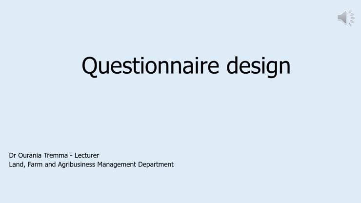 Questionnaire design